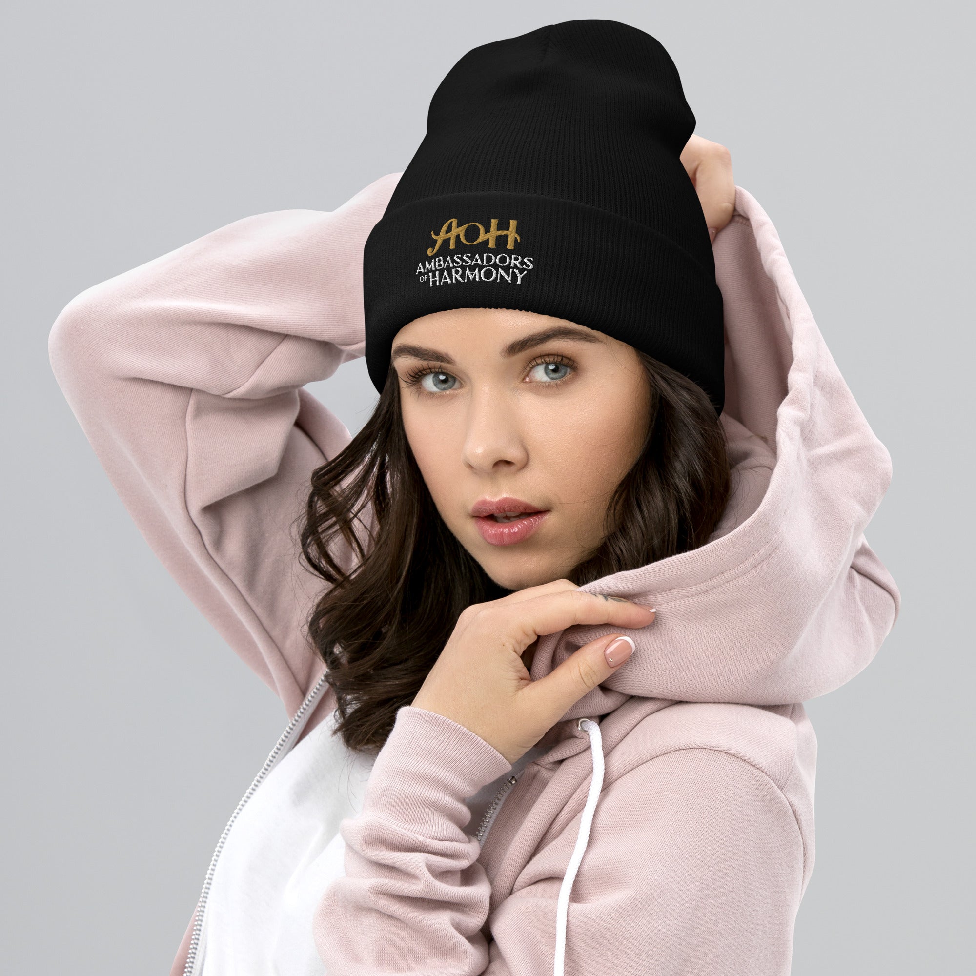 Ambassadors of Harmony Embroidered Cuffed Beanie – Custom Quartet Stuff
