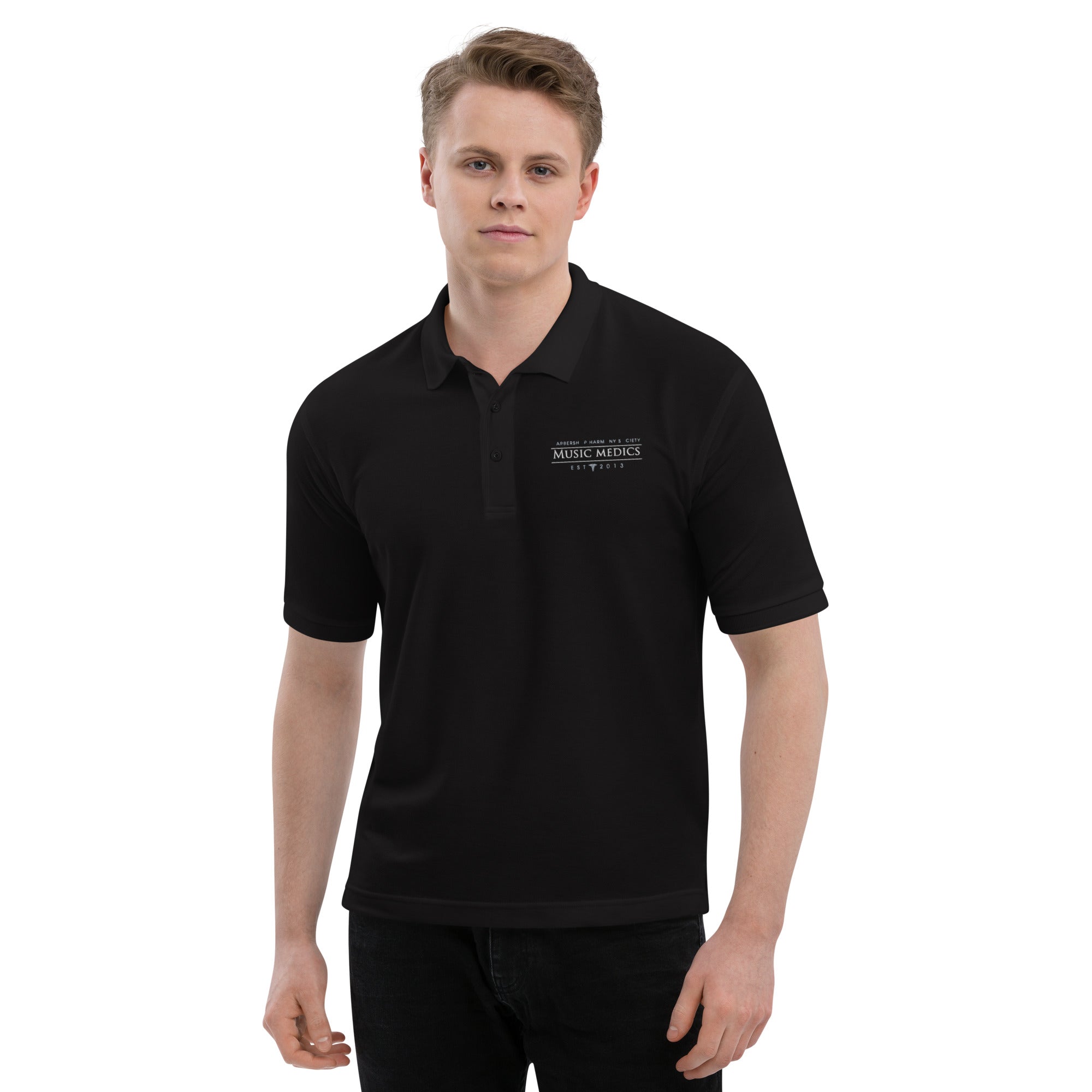 Music Medics - Embroidered Men's Premium Polo – Custom Quartet Stuff